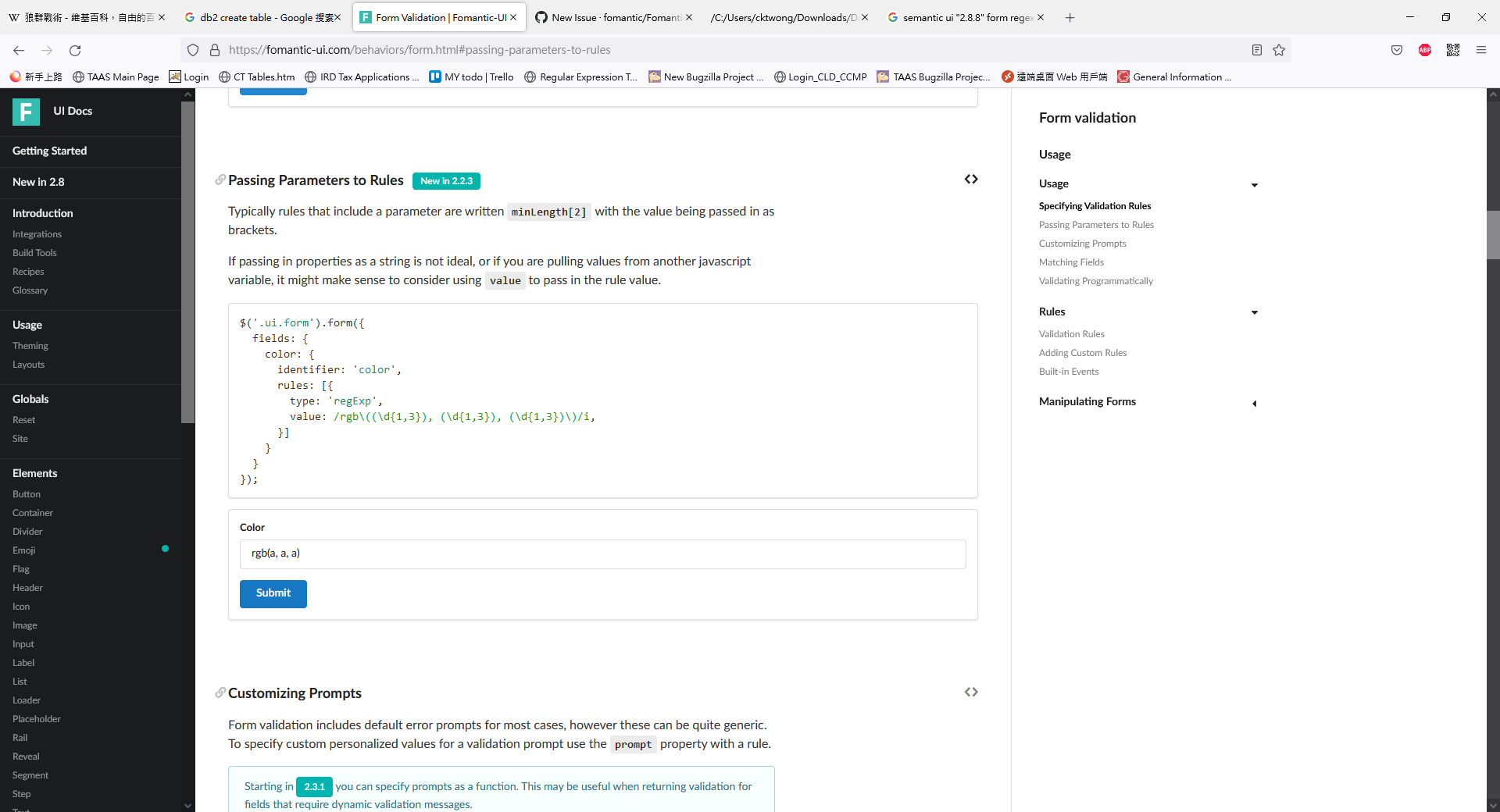 Form validation with Regex failure · Issue #2374 · fomantic/Fomantic-UI · GitHub