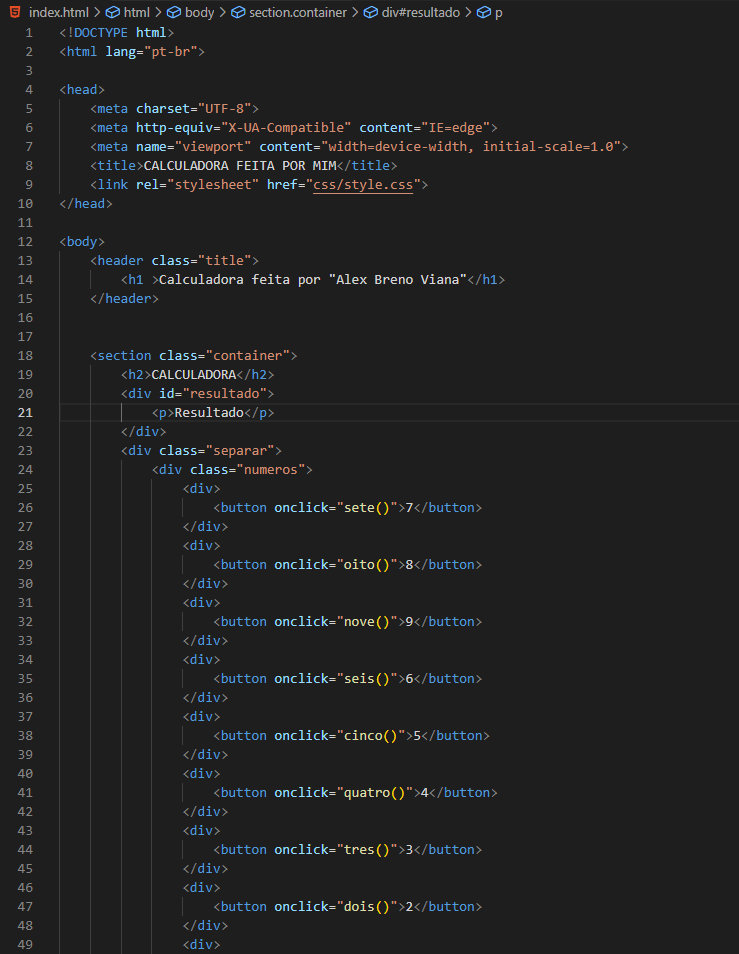 GitHub - DevAlexBreno/CalculadoraFeitaPorMim: Calculadora feita apenas com meus conhecimentos em ...
