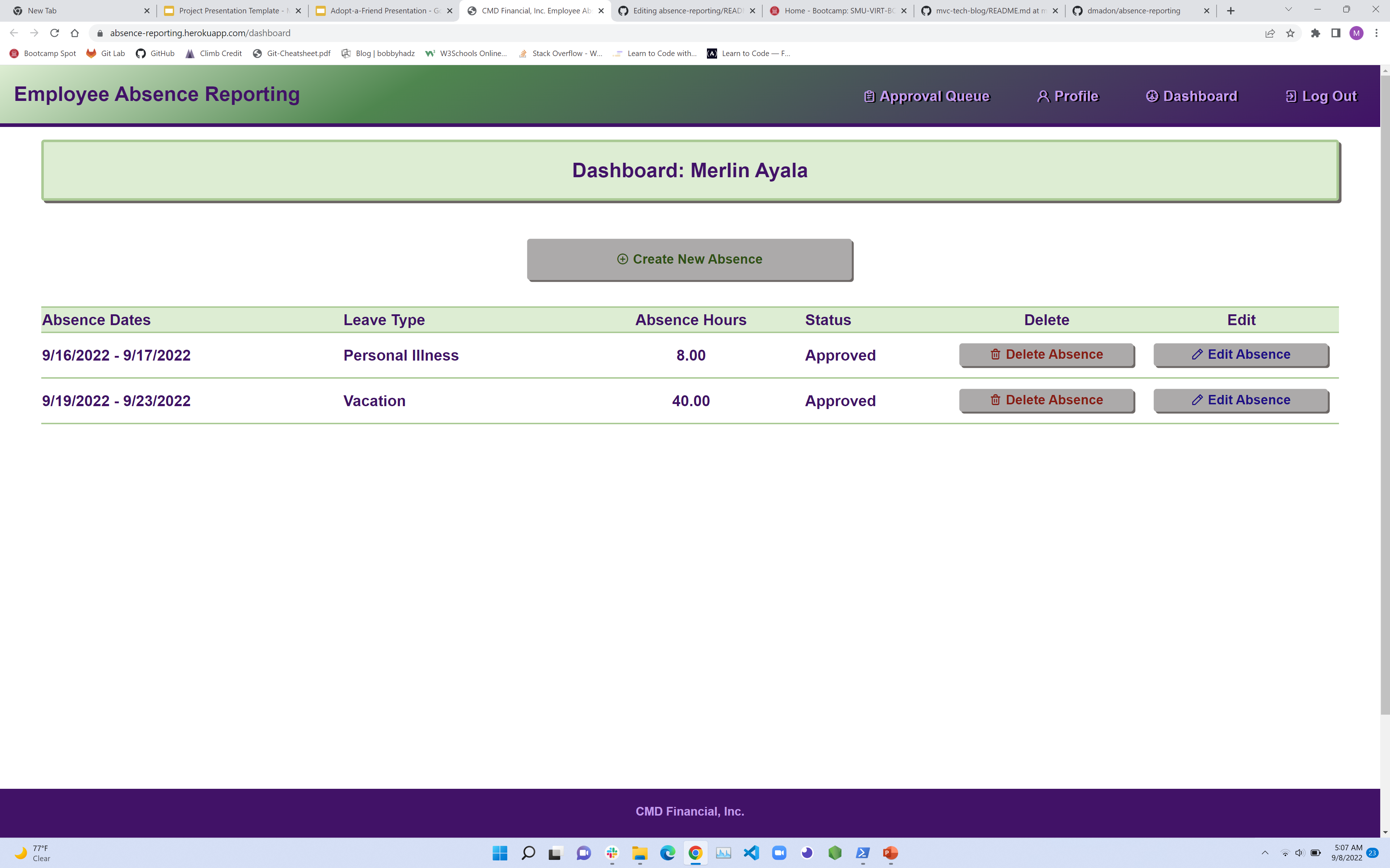 GitHub - dmadon/absence-reporting: A practical business tool that allows a user to request time ...