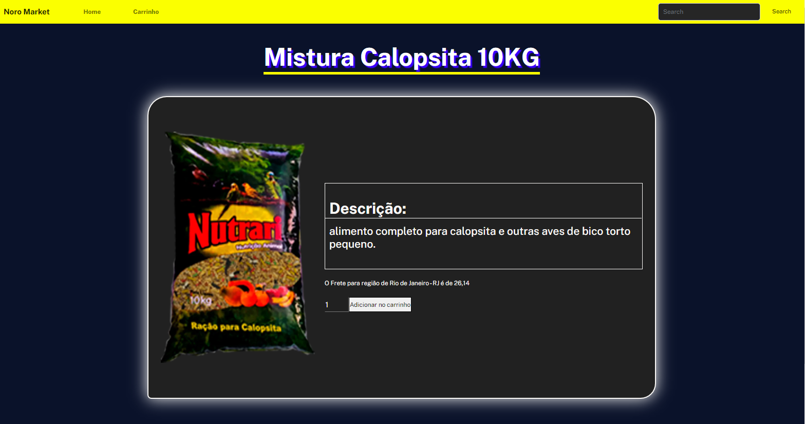GitHub - Luannunes02/noro-market: Loja virtual que usa API de cep para calcúlar o frete