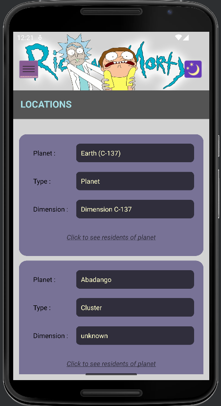 GitHub - AralBenli/RickandMorty: clean architecture with tagged techologies