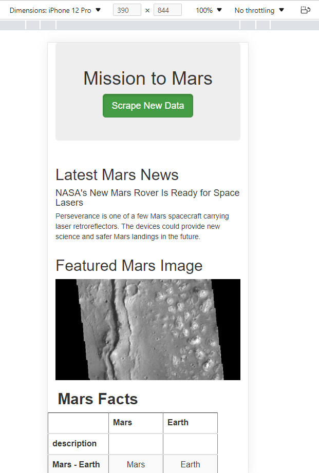 GitHub - CelineWW/Mars_Web_Scrapping: Scrape fact, news, and images about Mars from public ...