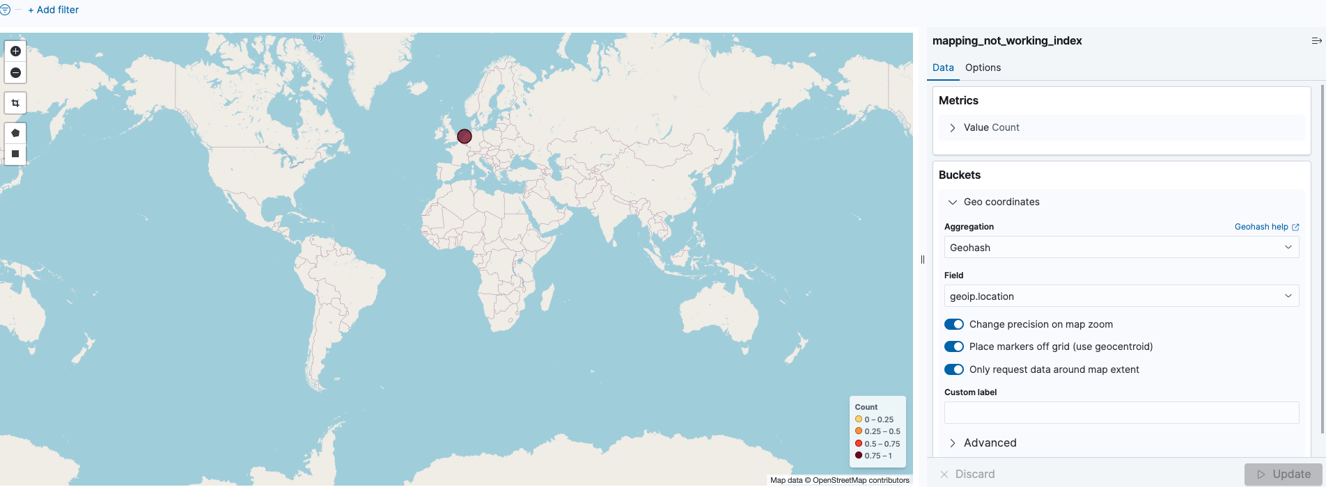 [BUG] Unable to create coordinate map even if geo_point data exist · Issue #1849 · opensearch ...