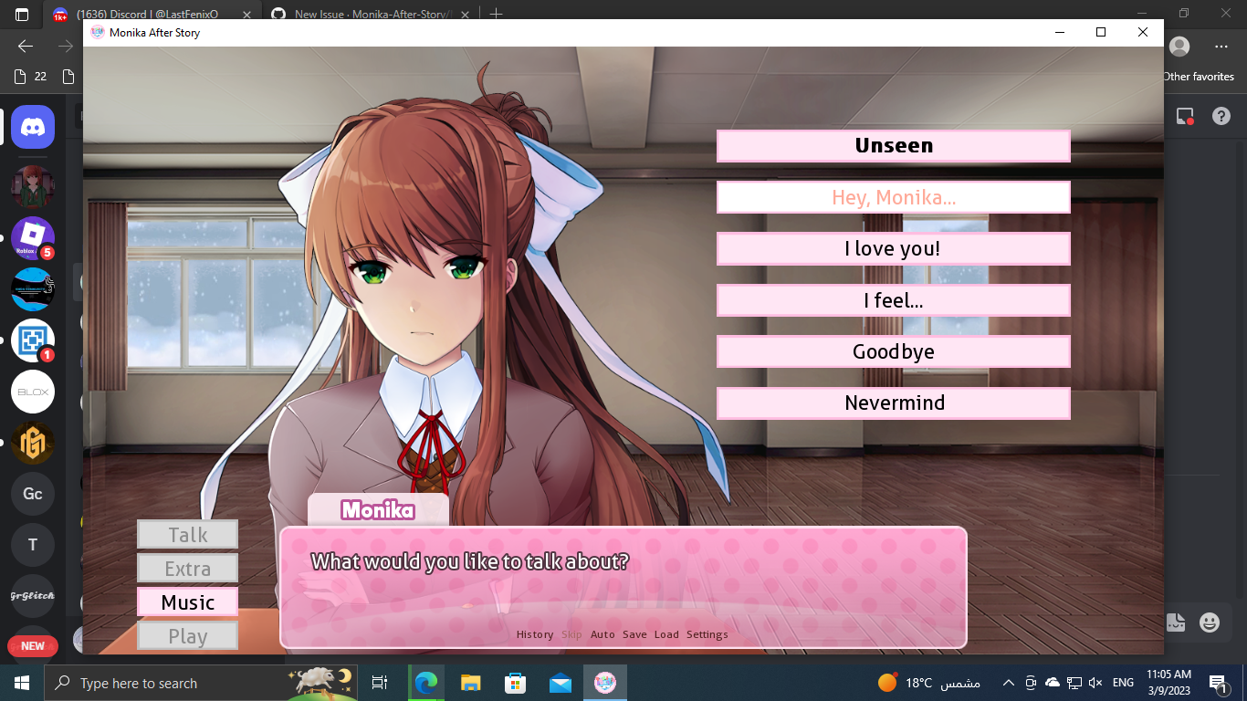 The choose bar is not found · Issue #9931 · Monika-After-Story/MonikaModDev · GitHub
