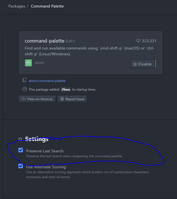 Remember Last Search Term In Command Palette · Issue 16097 · Atomatom · Github