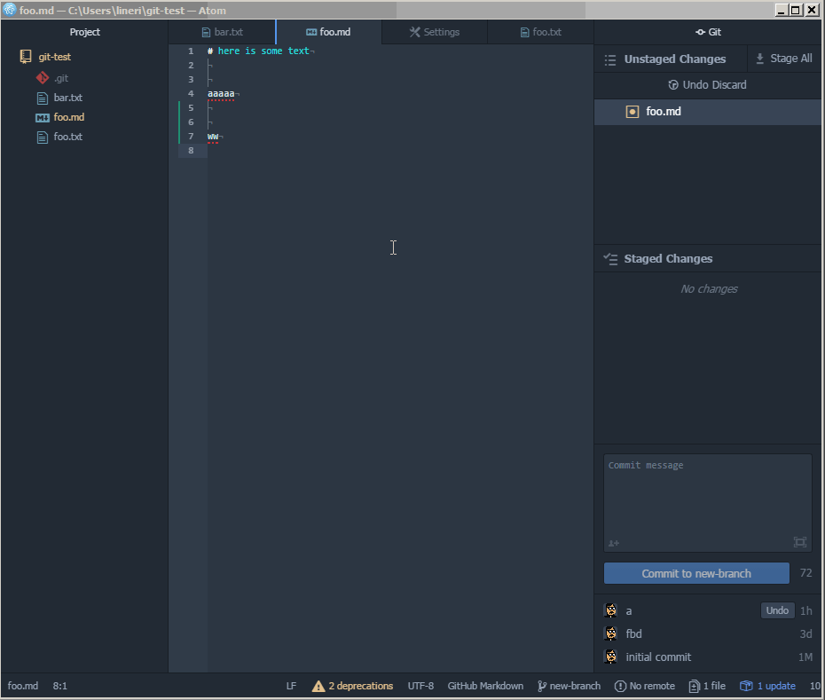 Unstaged/staged changes tabs keeps popping up · Issue #1444 · atom/github · GitHub