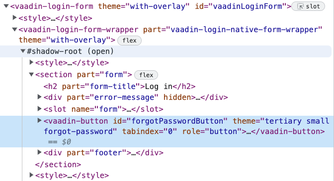 Login Move Forgot Password Button Out Of Shadow Dom · Issue 4699 · Vaadinweb Components · Github