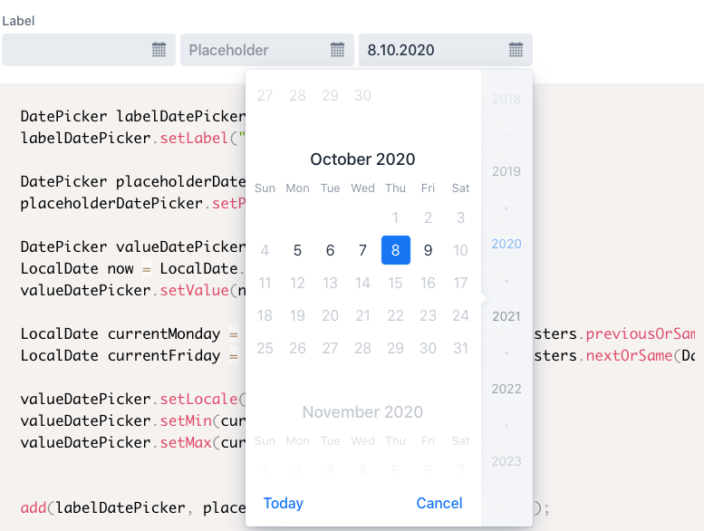Setting Min and Max grays out all dates · Issue #772 · vaadin/vaadin ... Setting Min and Max grays out all dates · Issue #772 · vaadin/vaadin ...
