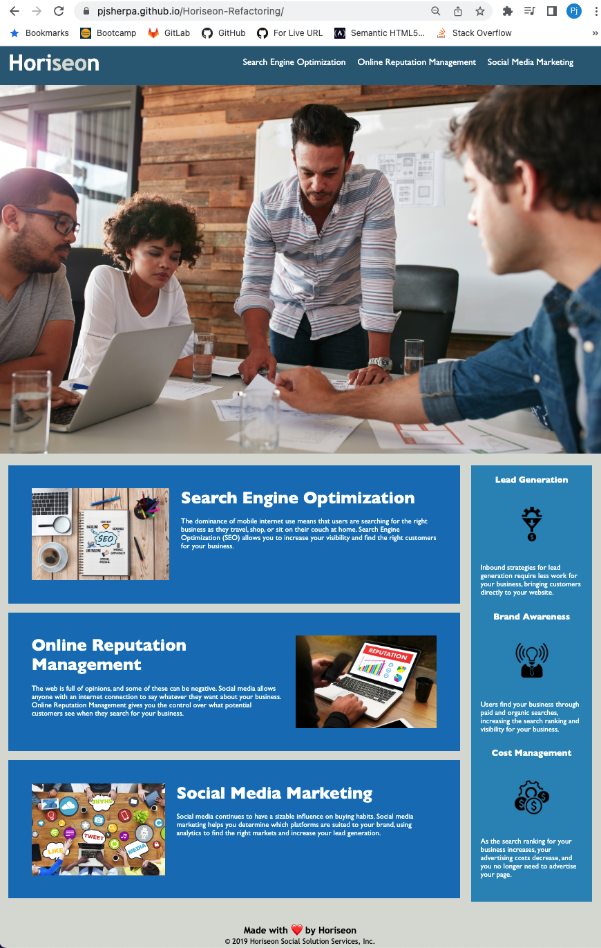 GitHub - pjsherpa/Horiseon-Refactoring: UCB Challenge 1