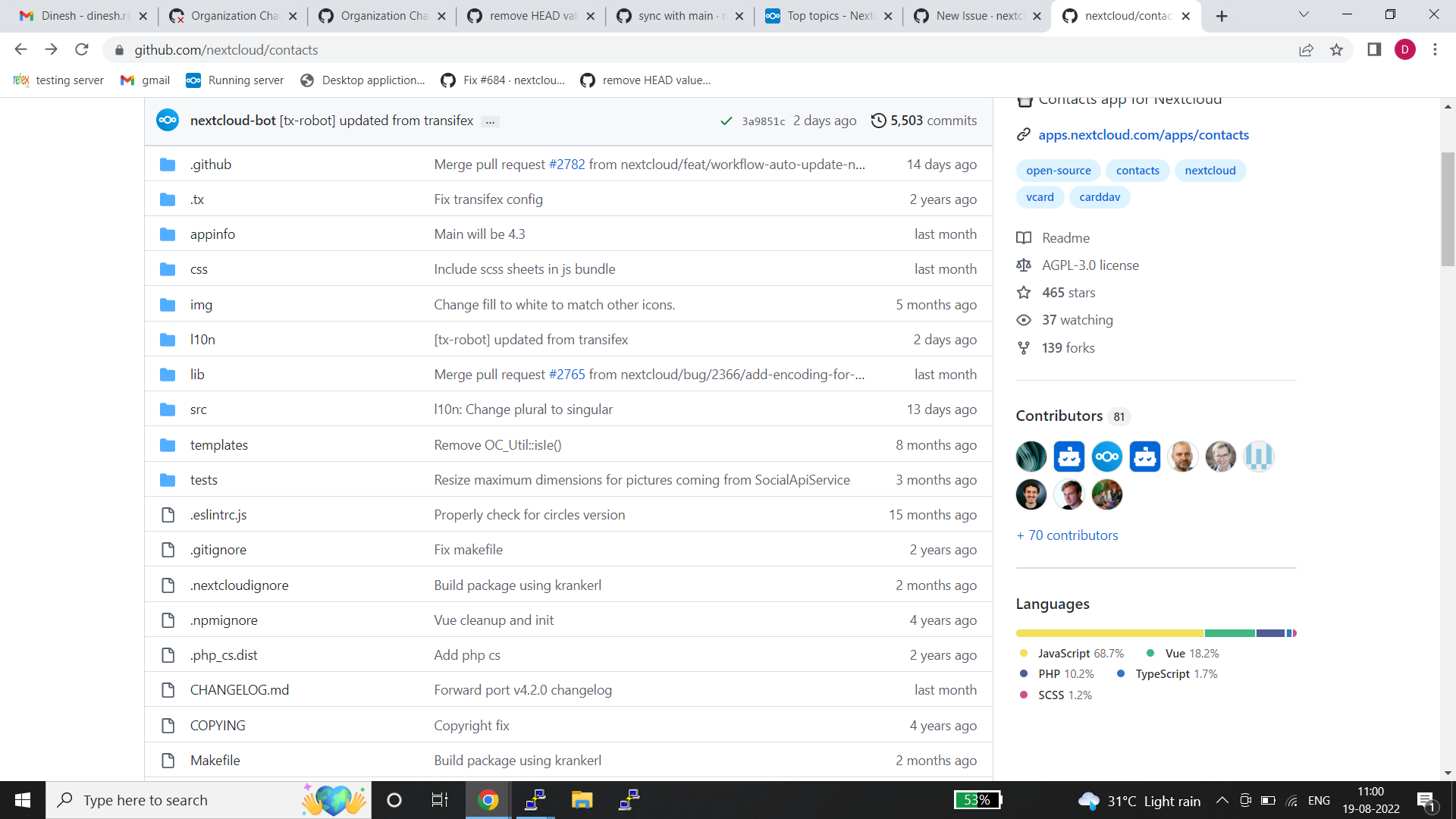 Packages Missing in contacts · Issue #2890 · nextcloud/contacts · GitHub