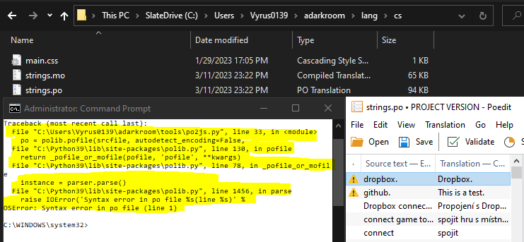 Translation not working | strings.js from strings.po file? · Issue #706 ...