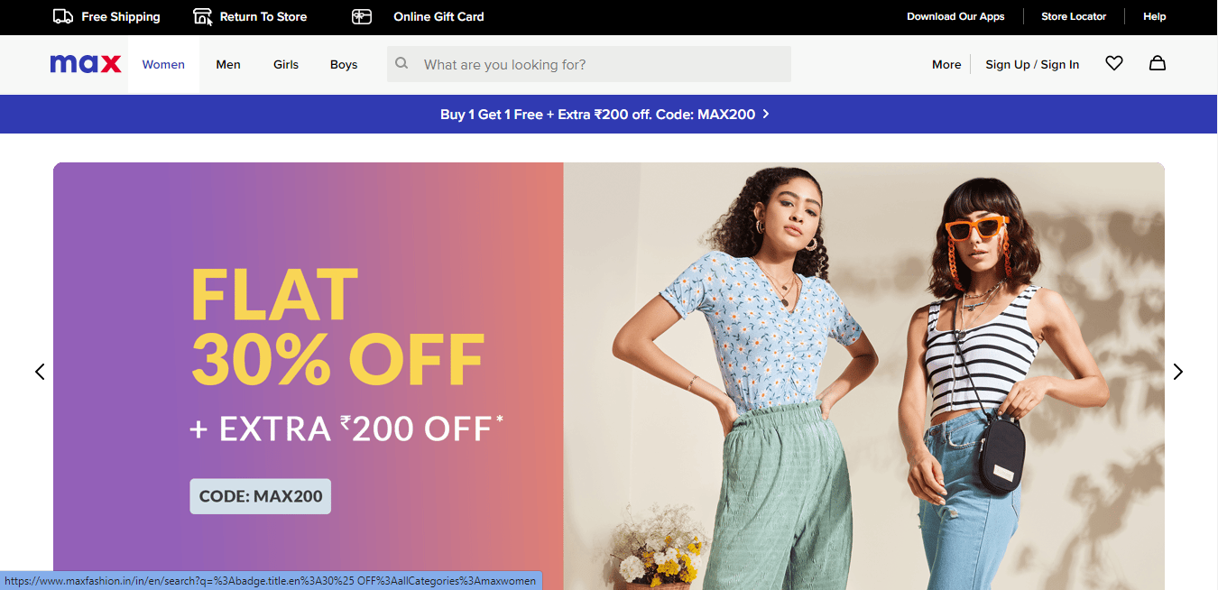 GitHub - priyanshu1120/max-fashion_clone: E-Commerce website for ...