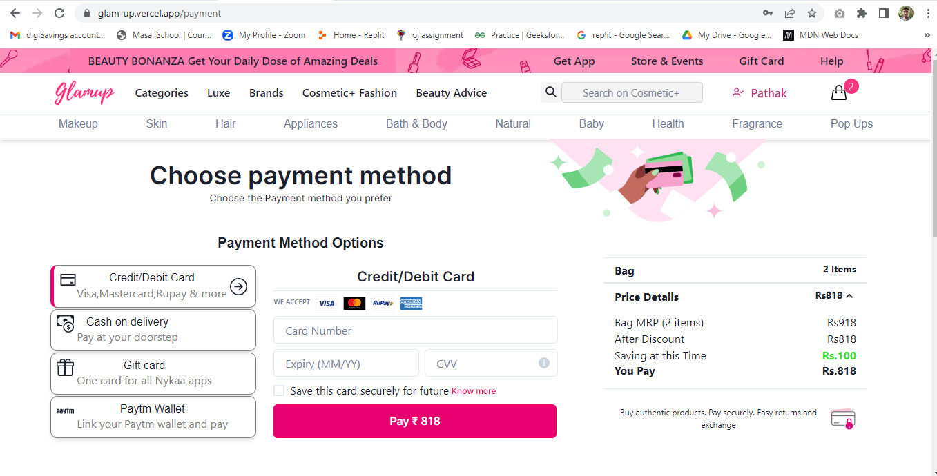 GitHub - KaustubhN12/nappy-prose-7608: glamup is a clone of e-commerce website nykaa which sells ...