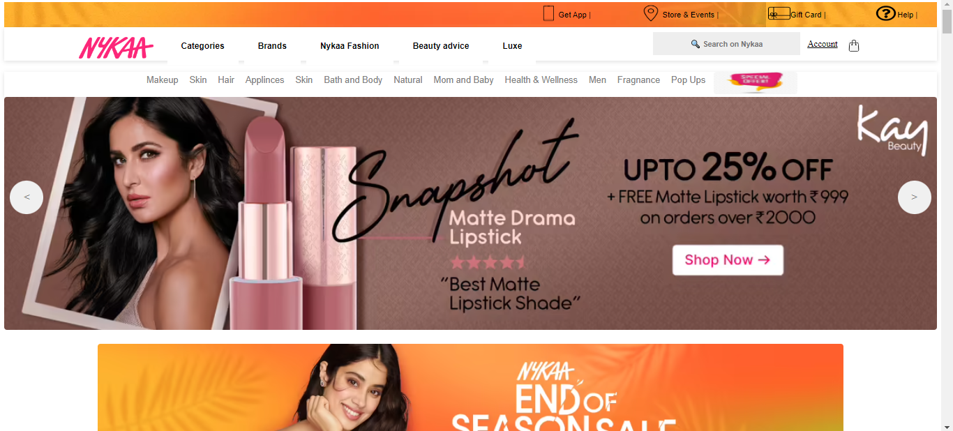 GitHub - arunprazad001/NykaaClone: The Nykaa website which deals in fashion items is made with ...