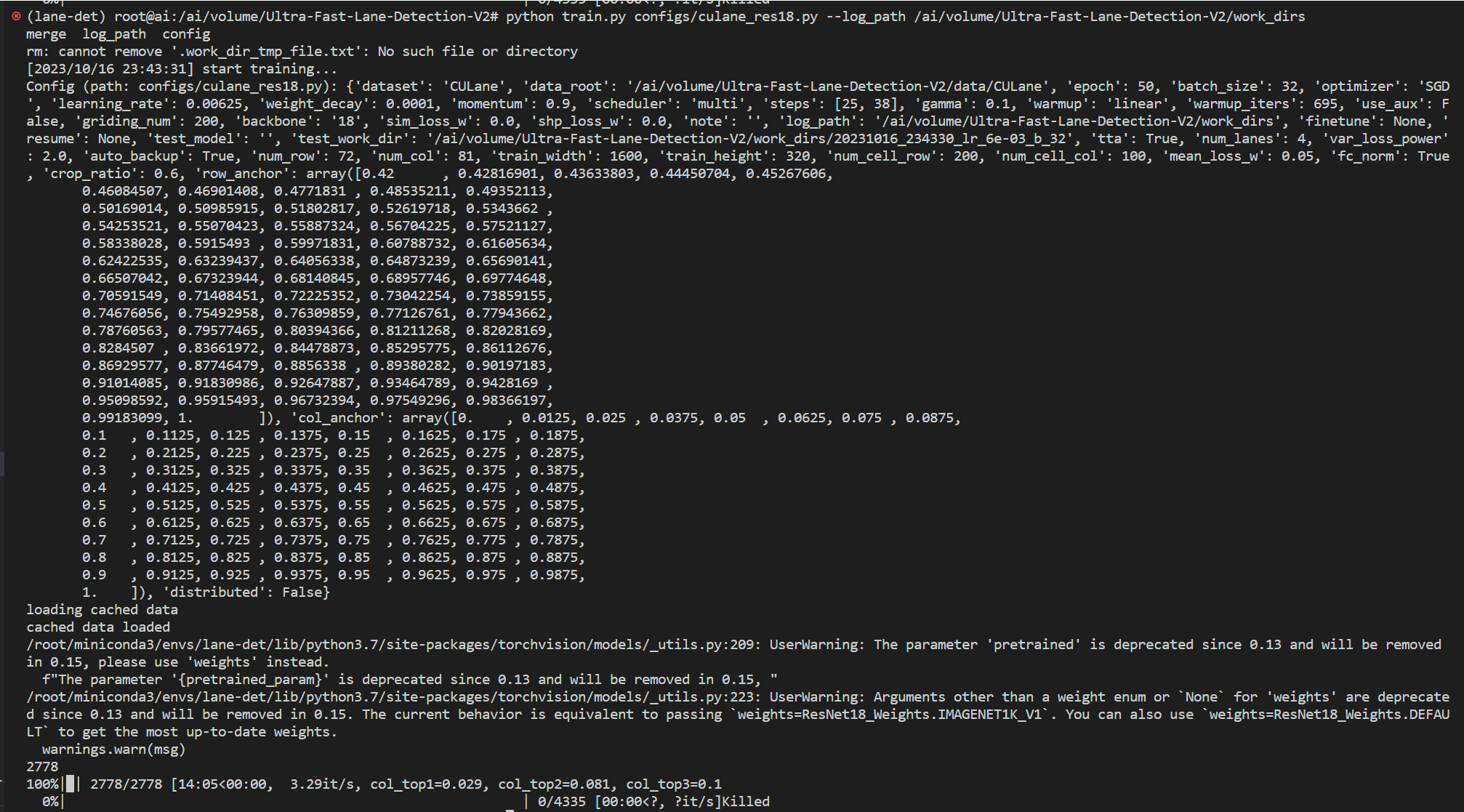 根据CULane做测试的时候，训练莫名被killed · Issue #158 · cfzd/Ultra-Fast-Lane-Detection-v2 · GitHub
