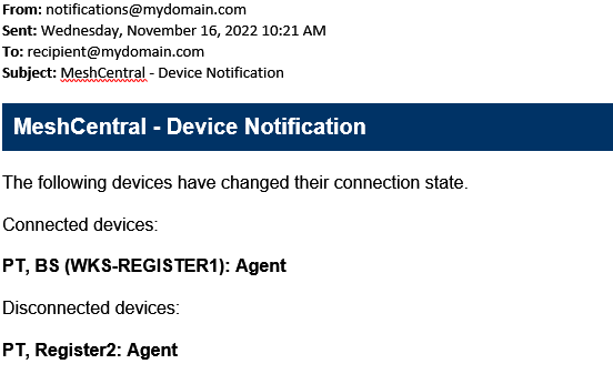 Possible disconnect email notification bug? · Issue #4771 · Ylianst/MeshCentral · GitHub