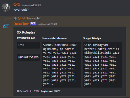 GitHub - ozcangyo/mtasa-playerlist: Discord bot for MTA:SA servers. Player Lister