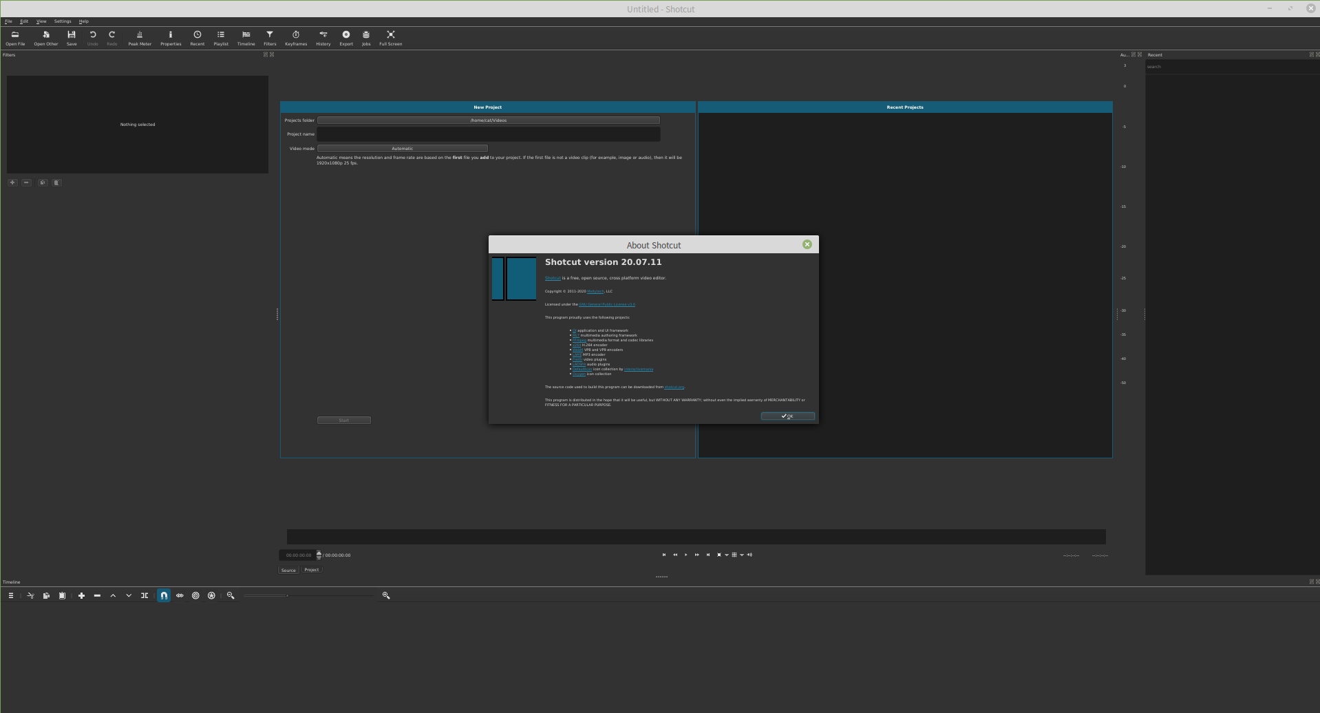 GUI font too small when running Shotcut-200711.glibc2.14-x86_64.AppImage on Linux Mint 20 ...