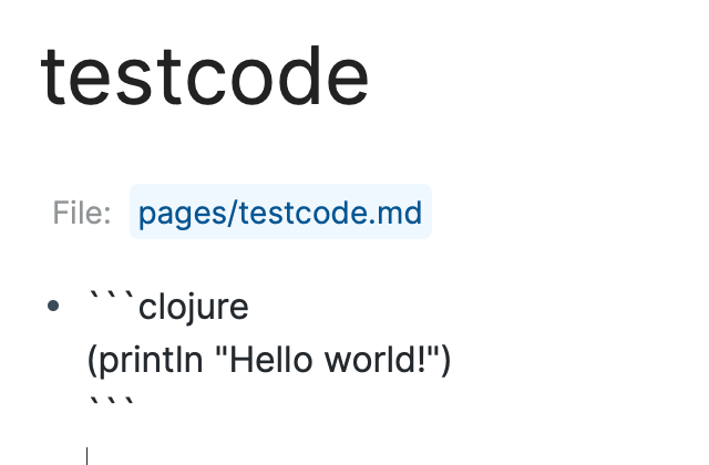 seems the usage of how to insert piece of code in help page doesn't work · Issue #342 · logseq ...