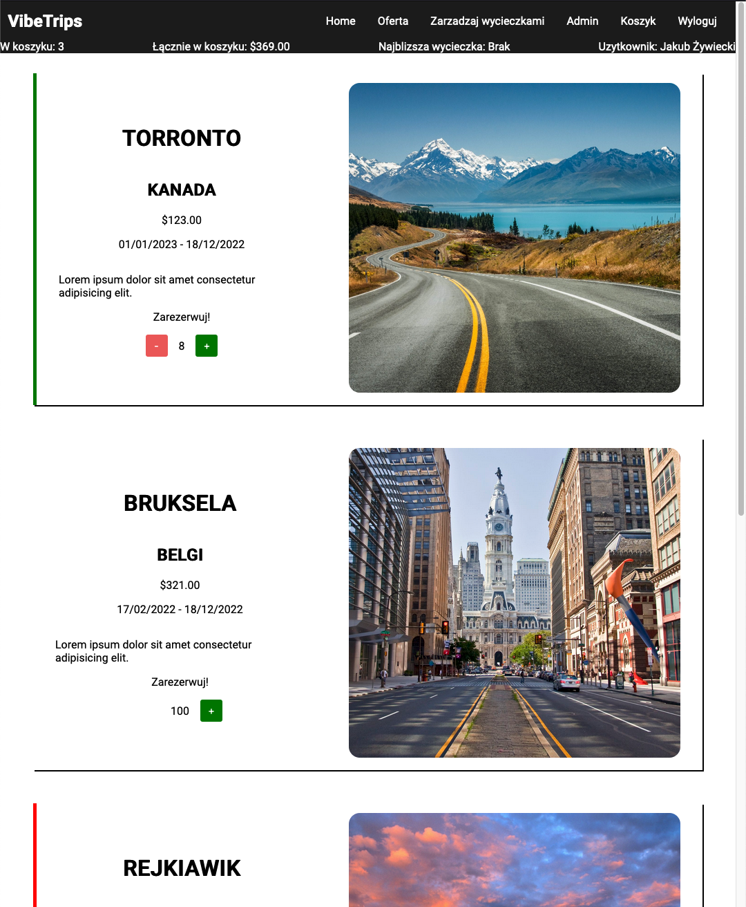 GitHub - jzywiecki/tour-web-app