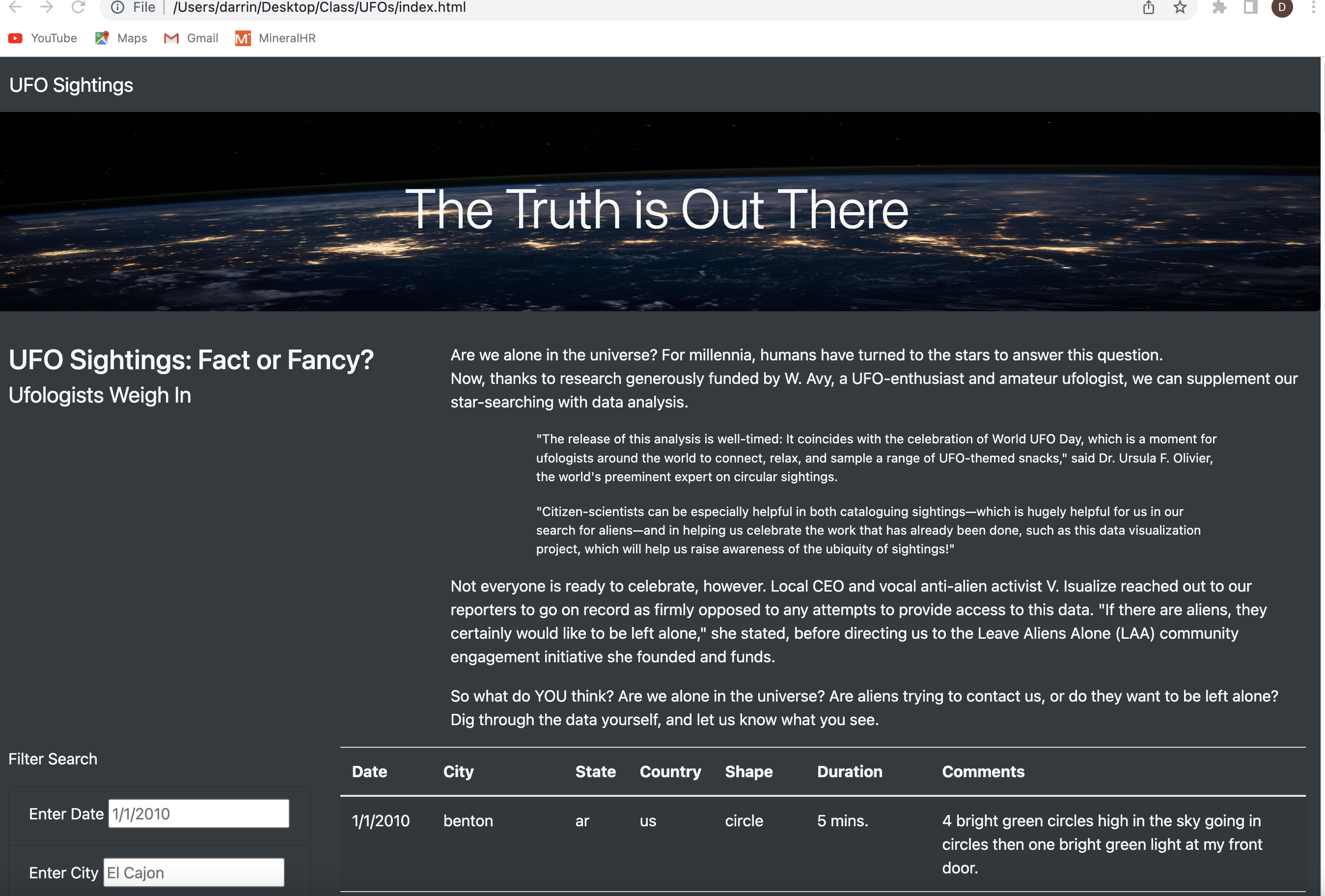 GitHub - DarrinM37/UFOs