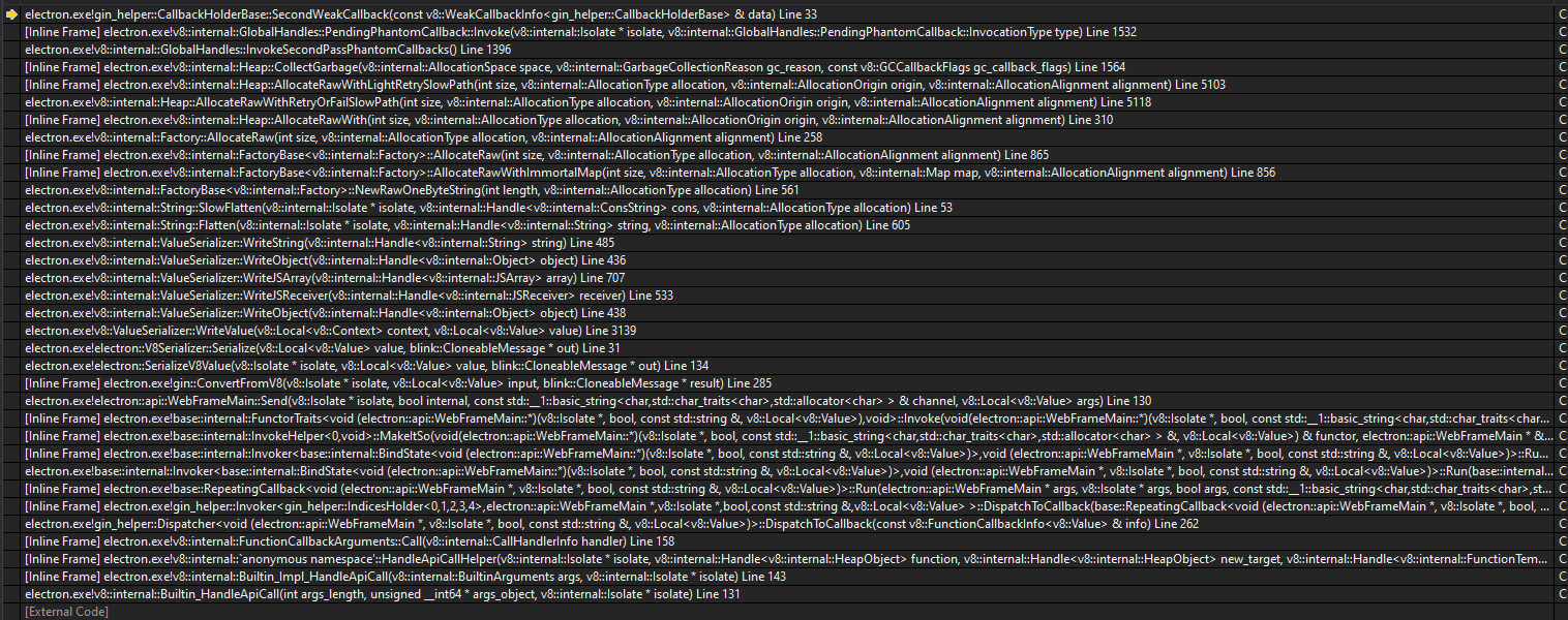 [Bug]: Crash in SecondWeakCallback with electron 13 · Issue #30019 · electron/electron · GitHub