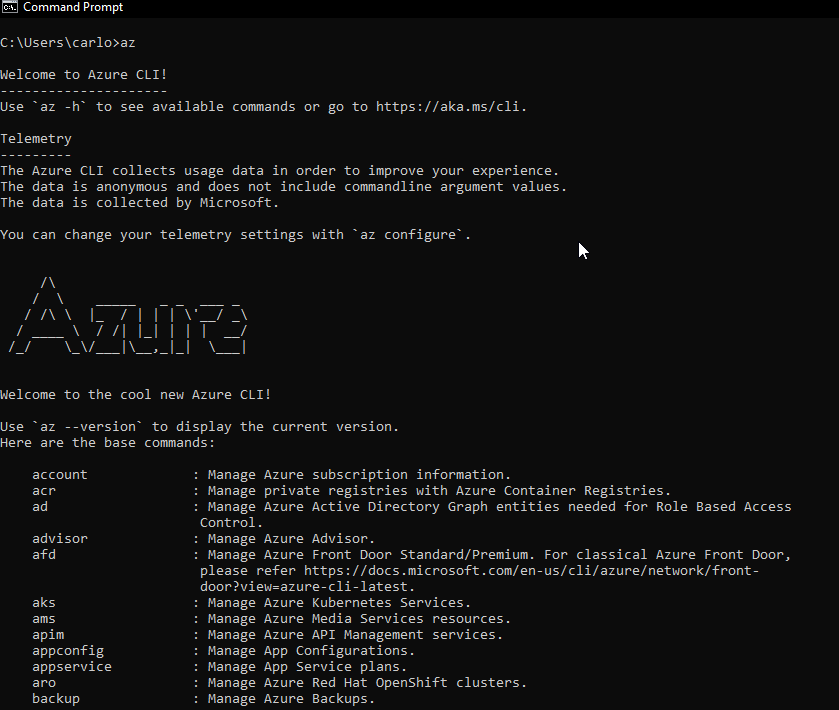 GitHub - CarlosLeyequien/AZ900-Azure-CLI-Windows: How to set up and use Azure CLI in windows
