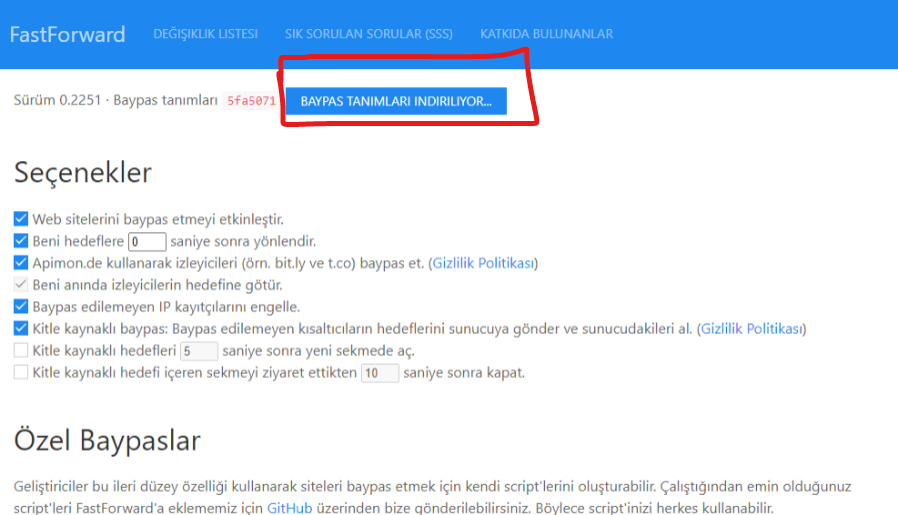 Aylink Bypass Not Working And Downloading Bypass Definitions · Issue 998 · Fastforwardteam 