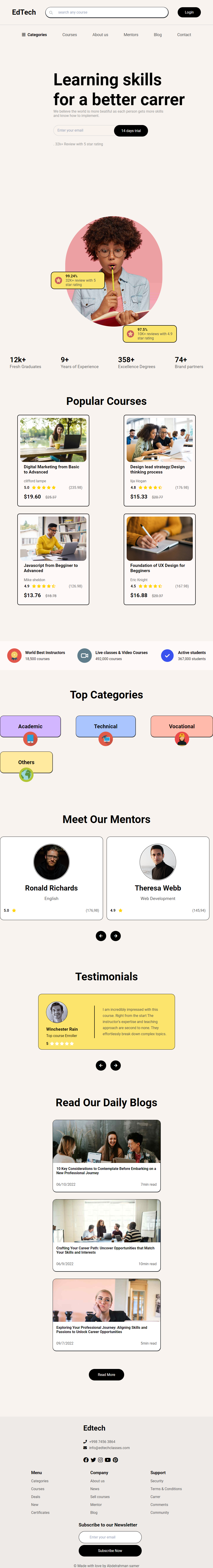 GitHub - Abdelrahmanegy/Courses-landing-page: Responsive courses ...