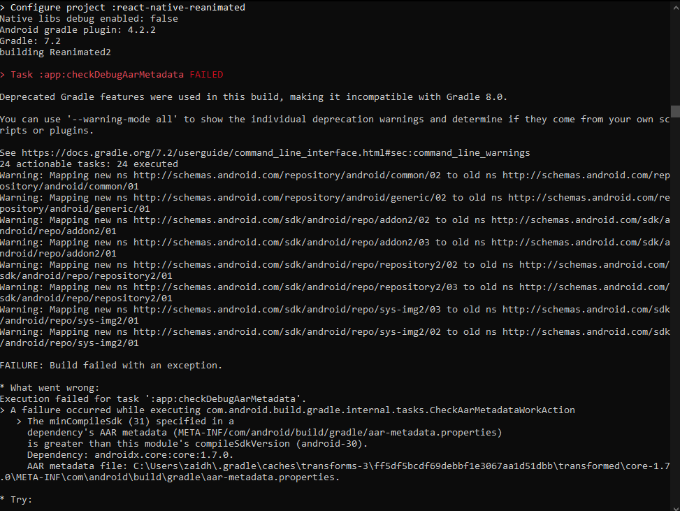 Task App Checkdebugaarmetadata Failed · Issue 1424 · Onesignal React Native Onesignal · Github