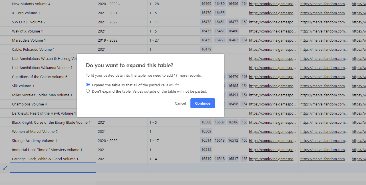 Paste mutliple (100s) of rows at a time into an existing table · Issue #2575 · nocodb/nocodb ...