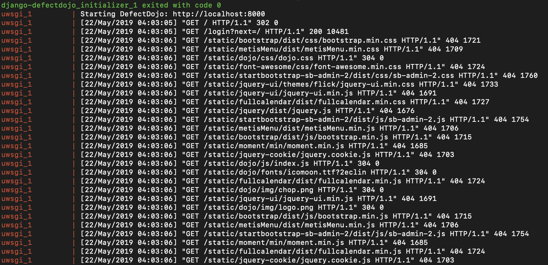 404 for static files retrieved as dependencies when running dev docker · Issue #1160 ...