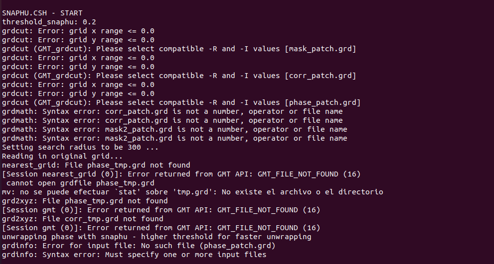 [Help]: Fails in grdcut. · Issue #358 · gmtsar/gmtsar · GitHub