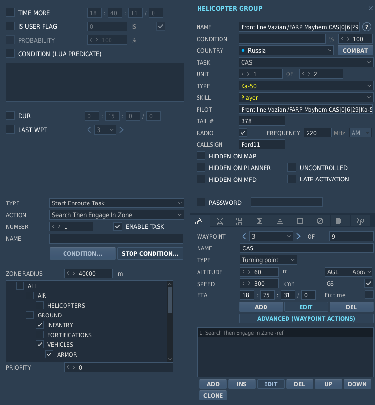 Decrease speed of/add a timer to CAS mission waypoint to make them more ...