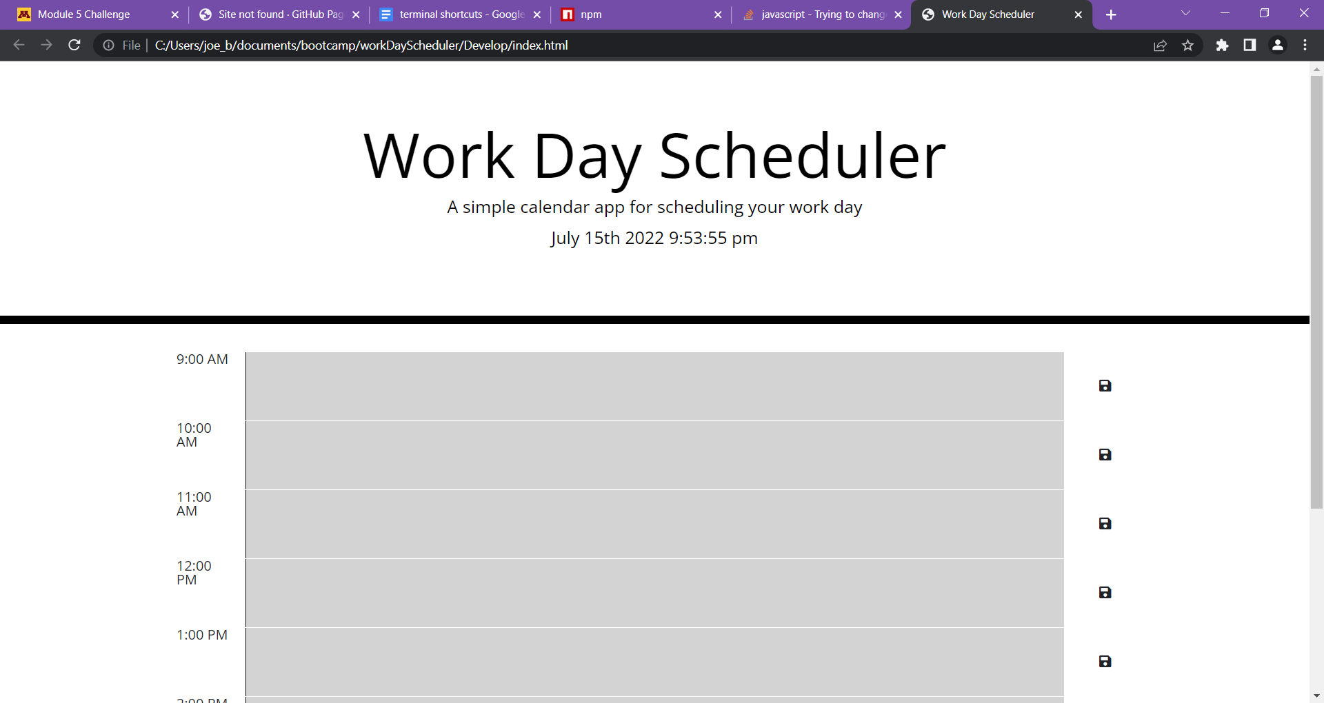 GitHub - CJBailey21/workDayScheduler