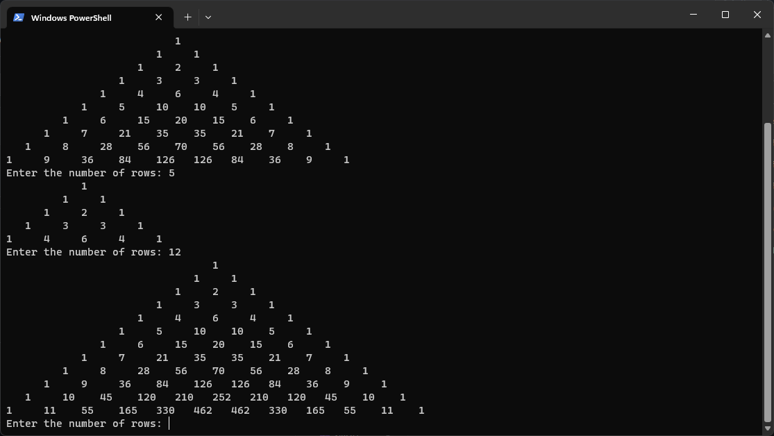GitHub - ridvikpal/pascal_triangle: This program outputs pascal's ...
