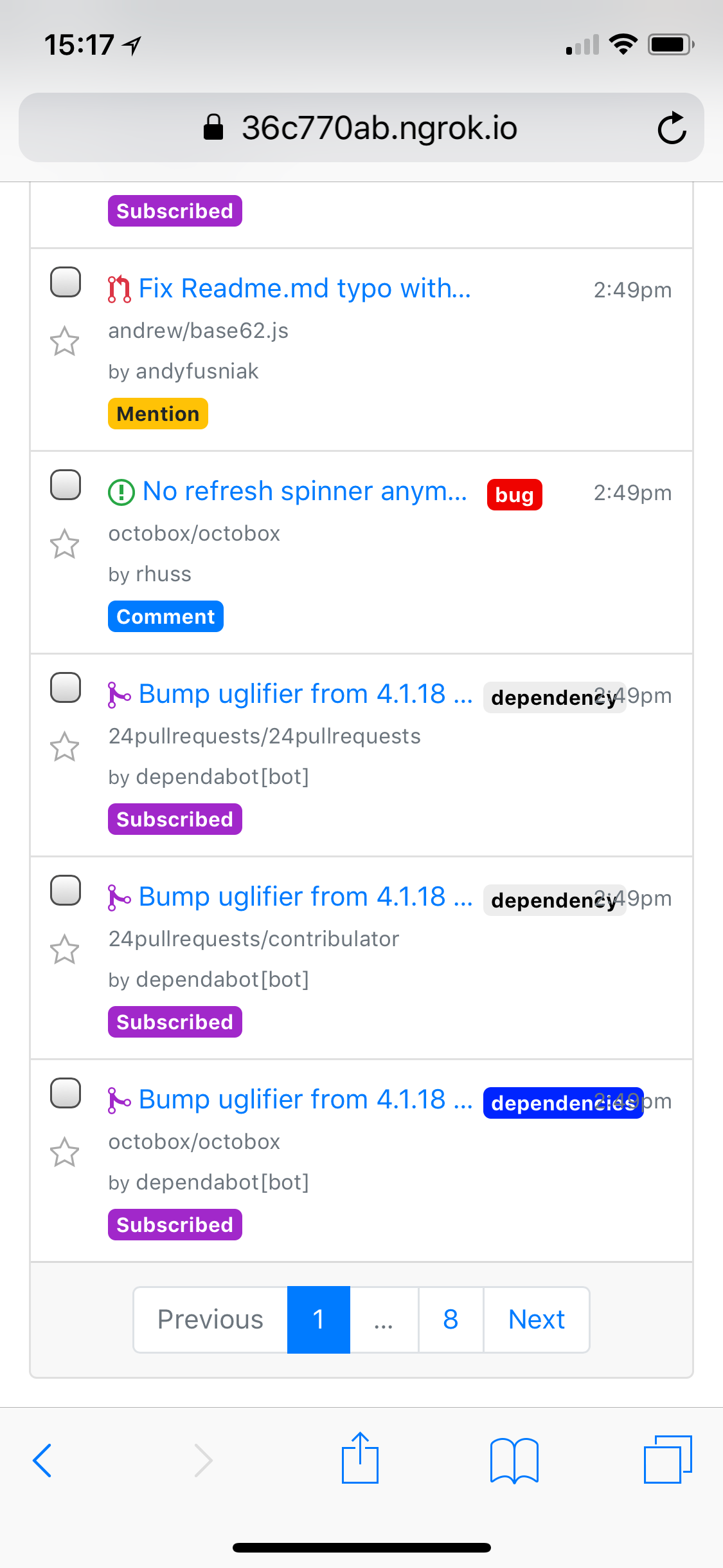 Mobile UI bugs/improvements · Issue #925 · octobox/octobox · GitHub