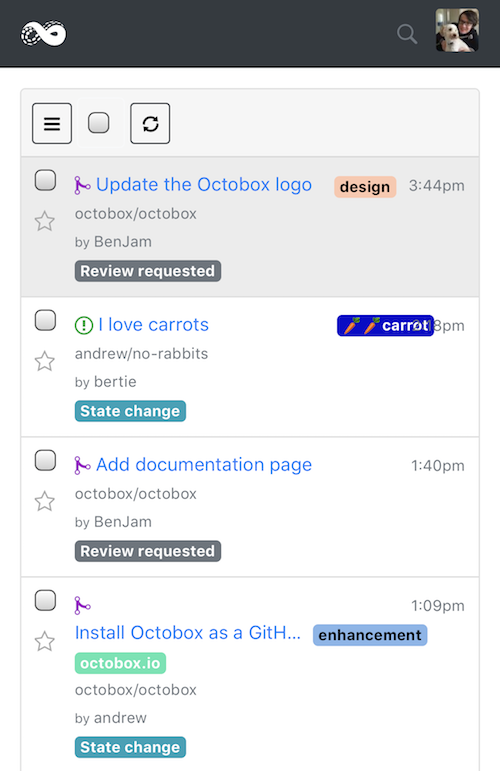 Mobile UI bugs/improvements · Issue #925 · octobox/octobox · GitHub