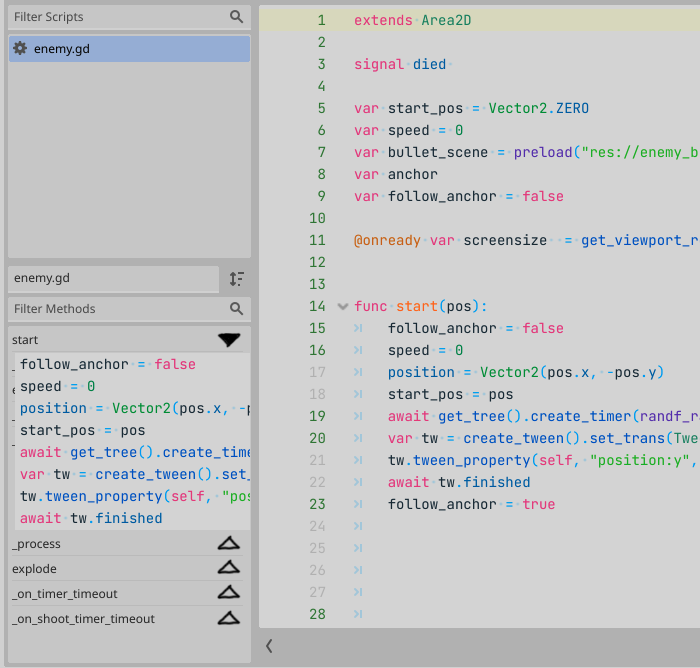 Script Panel / Methods List: add foldable preview to methods · Issue #8082 · godotengine/godot ...