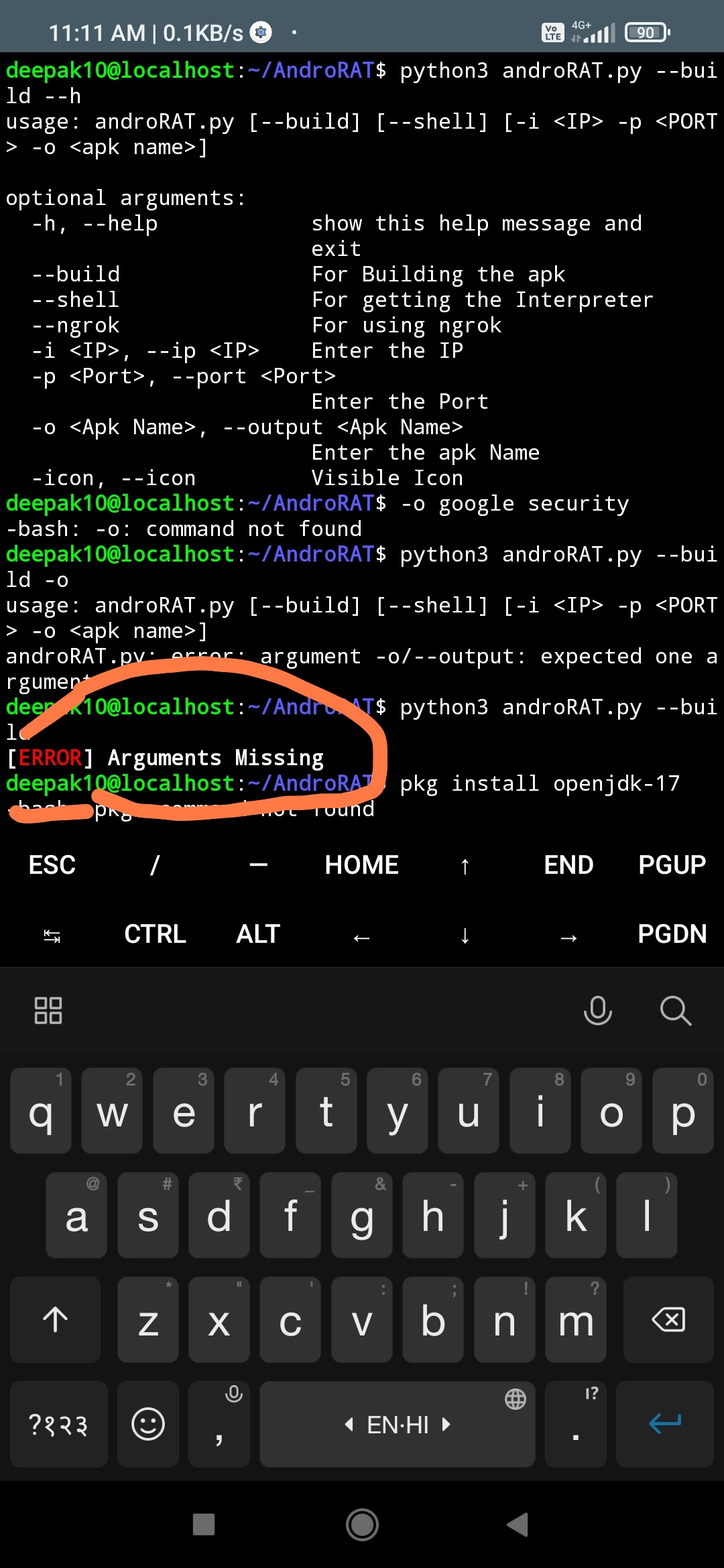 IT SAY PYNGROK NOT FOUND · Issue #155 · karma9874/AndroRAT · GitHub