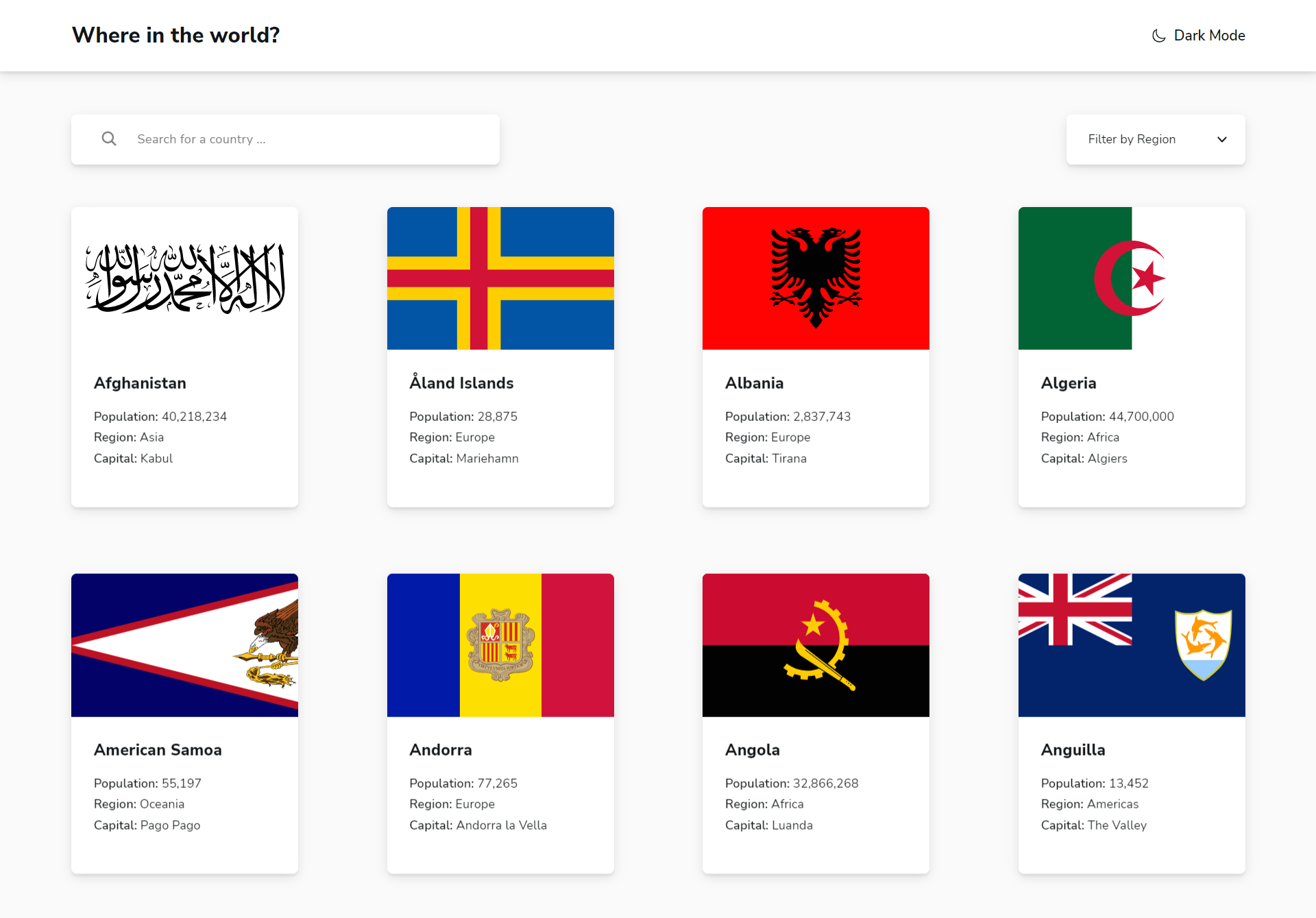 GitHub - ZahraAbaszadeh/REST-countries-API: REST countries API using React js
