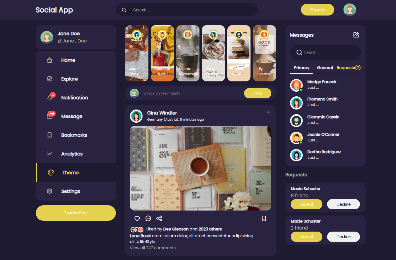 GitHub - ZahraAbaszadeh/Social-Media-Website: Responsive Social Media Website With Theme ...