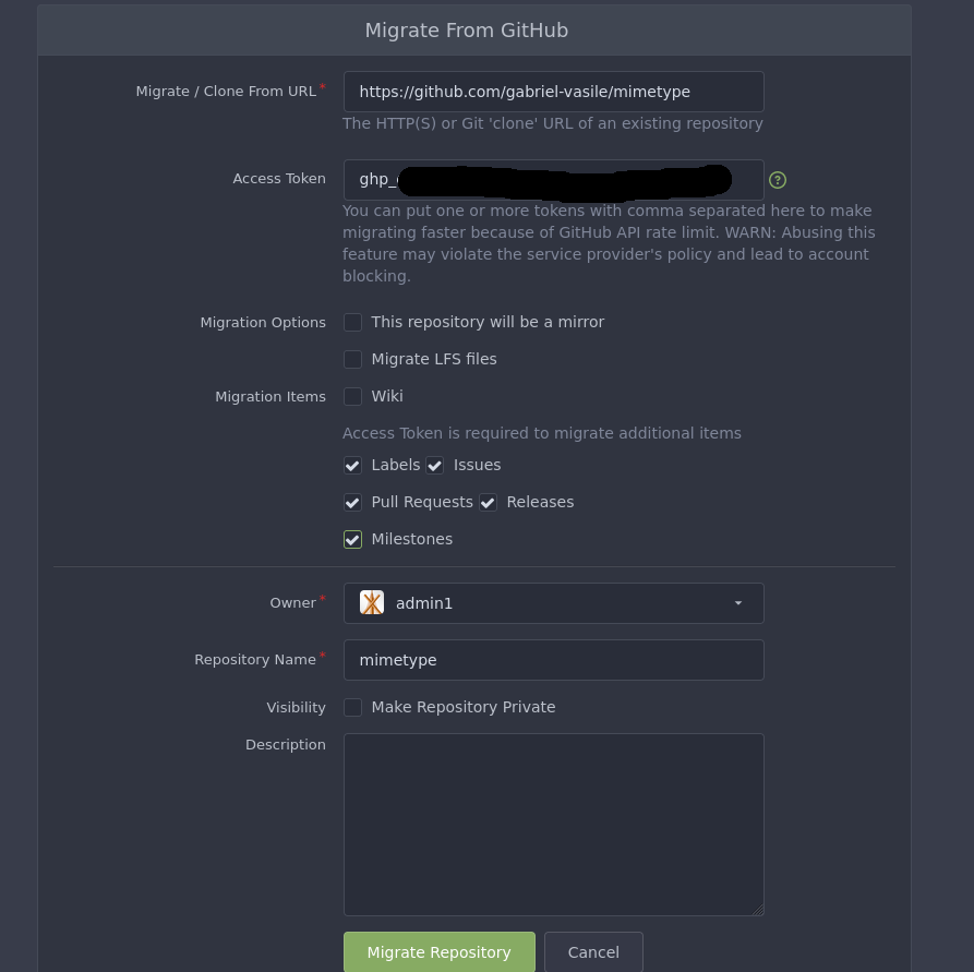 panic while migrating repo from github · Issue #21021 · go-gitea/gitea · GitHub