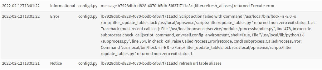 - firewall floating rules which contain host aliases synchronized using xmlrpc (HA ...