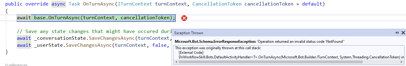 404 error from Skill/ReplyToActivity [activityId/conversationId] endpoint while running VA ...