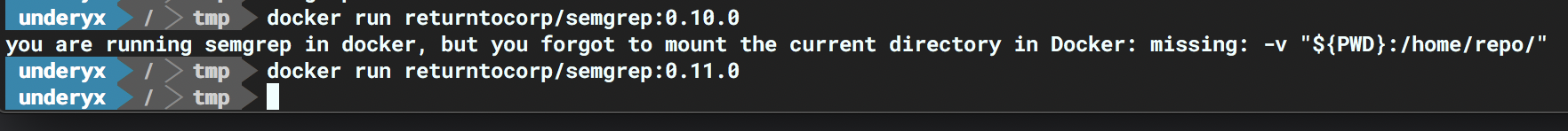 Docker run calls without a volume mount fail silently in 0.11.0 · Issue #1047 · semgrep/semgrep ...