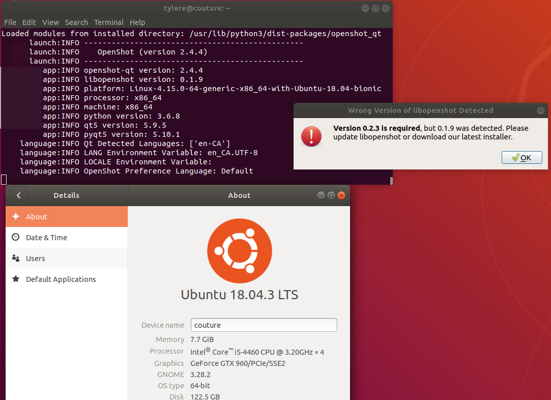 "Wrong version of libopenshot Detected" (ppa install) · Issue #3034 · OpenShot/openshot-qt · GitHub