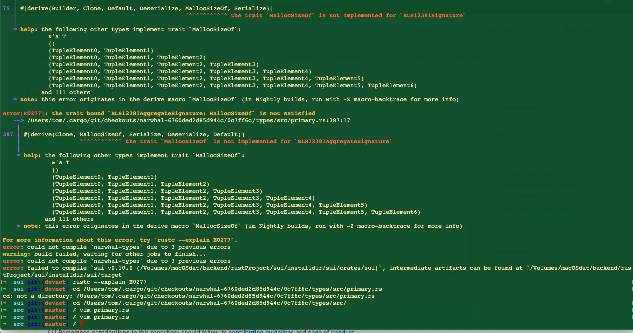 the trait `MallocSizeOf` is not implemented for `BLS12381PublicKey` · Issue #5269 · MystenLabs ...