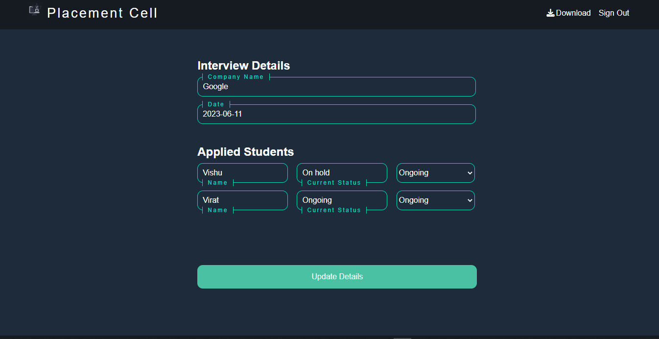 GitHub - akshayop/Placement-Cell