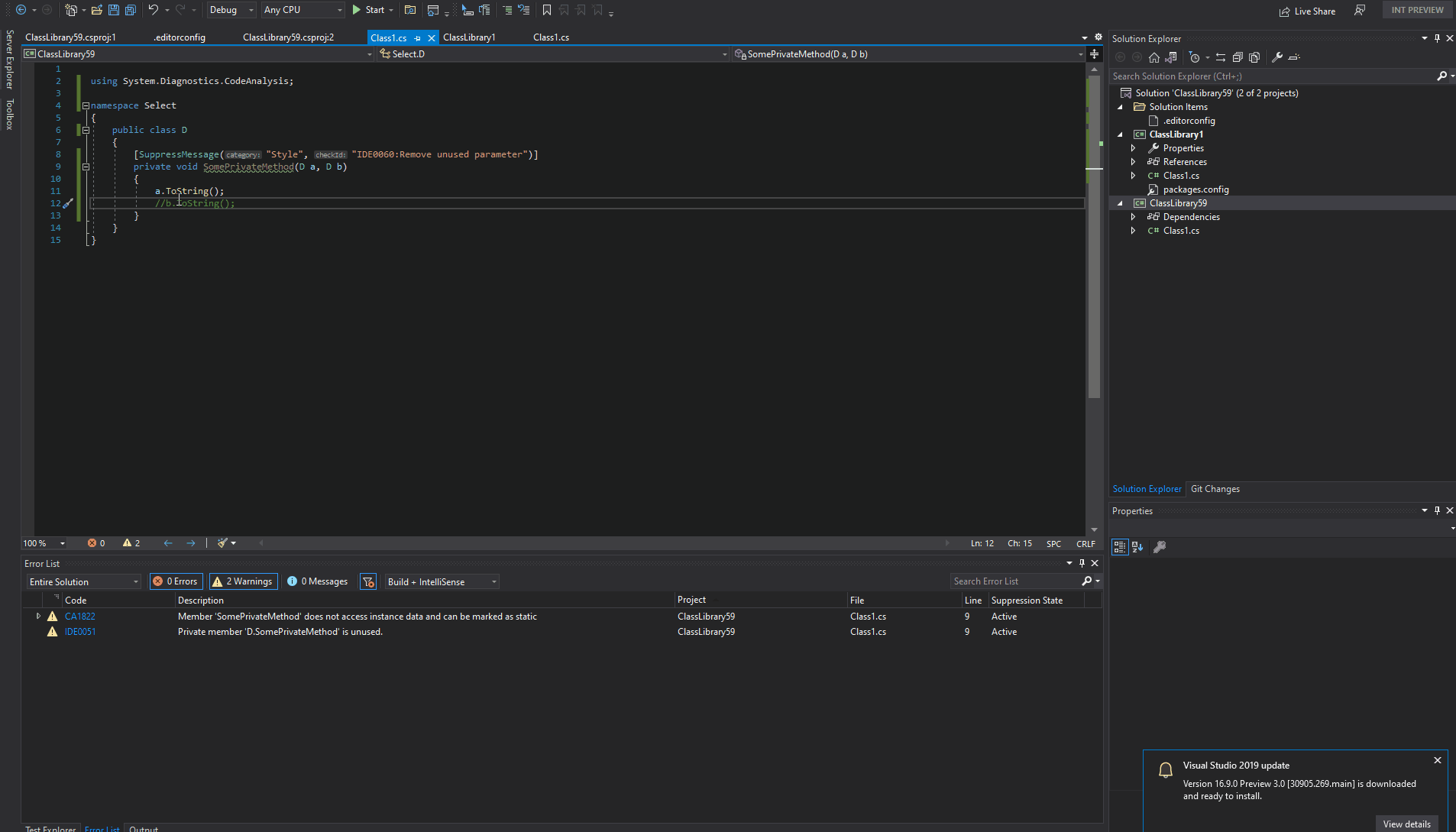 IDE0079 should not warn when suppressing IDE0060 · Issue #49669 ...